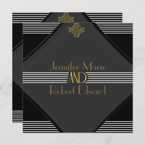 Art Deco Posh Wedding Invitation | Zazzle