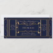 art deco prom ticket,junior prom,senior prom,navy invitation | Zazzle