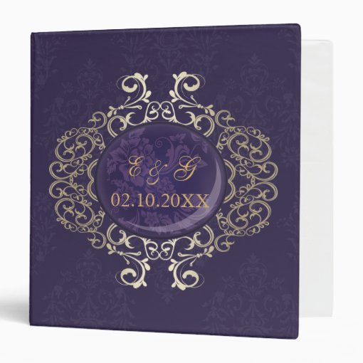 Art Deco Purple Gold Photo Wedding Planner Binder | Zazzle