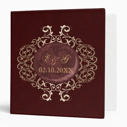 Art Deco Red Gold Photo Wedding Planner Binder | Zazzle