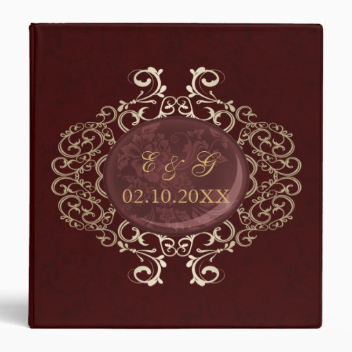 Art Deco Red Gold Photo Wedding Planner Binder | Zazzle