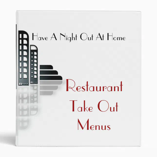 Art Deco Resaurant Take Out Menu Binder | Zazzle