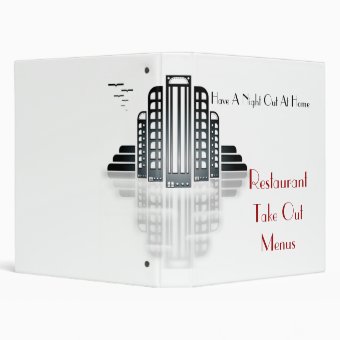 Art Deco Resaurant Take Out Menu Binder | Zazzle