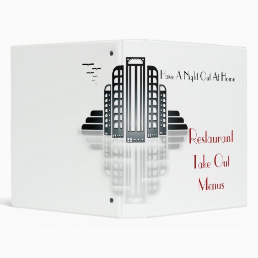 Art Deco Resaurant Take Out Menu Binder | Zazzle