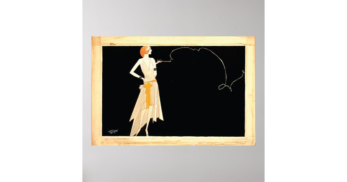 Art Deco ~ Roaring 20s Flapper Girl Poster | Zazzle