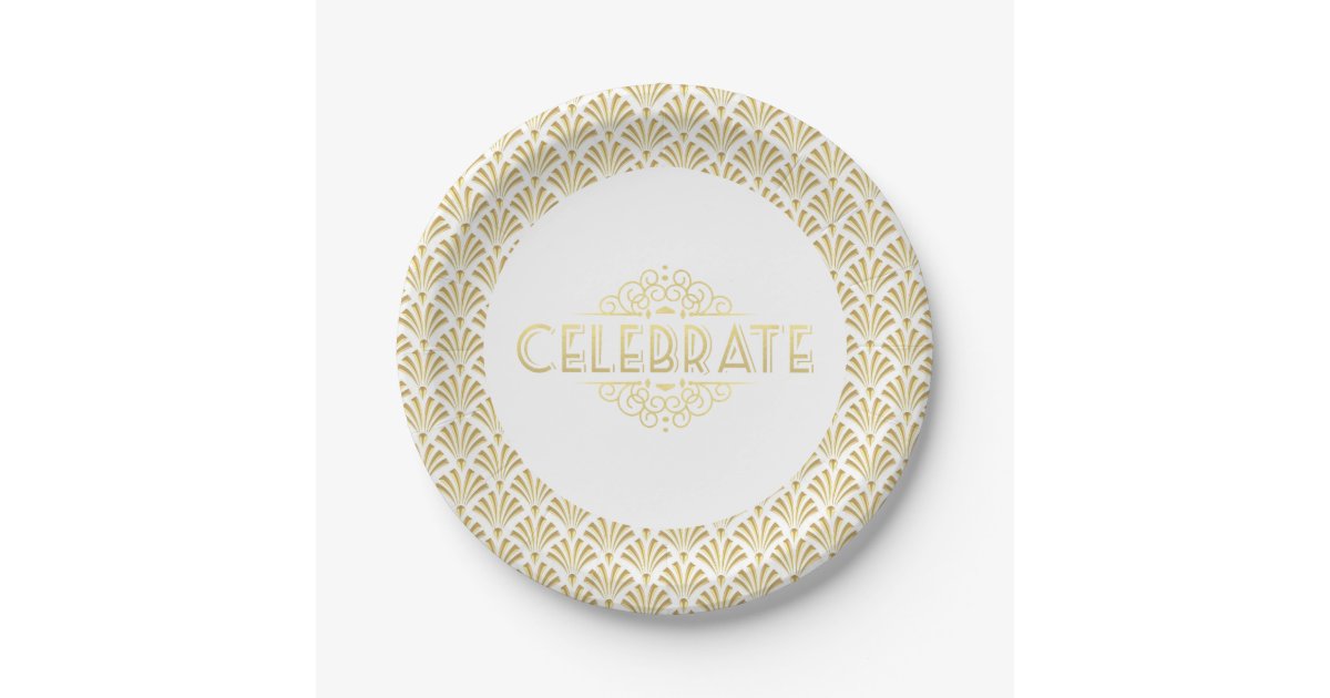 Art Deco Roaring 20s Great Gatsby Party Event Paper Plates | Zazzle