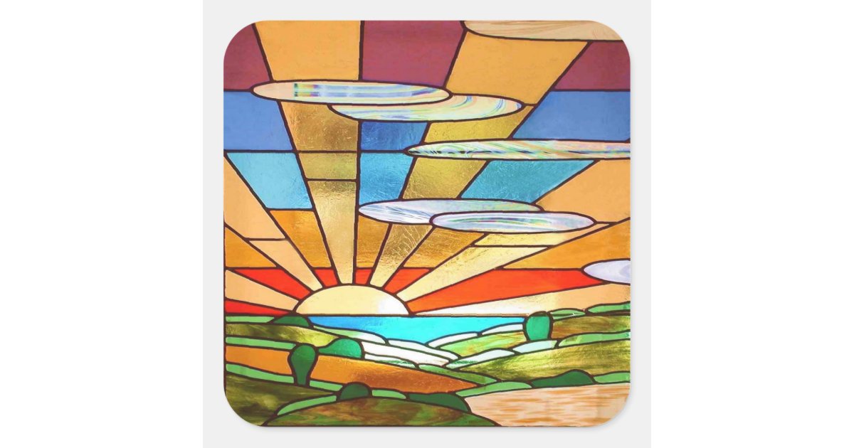 Art Deco Stained Glass 1 Sticker | Zazzle