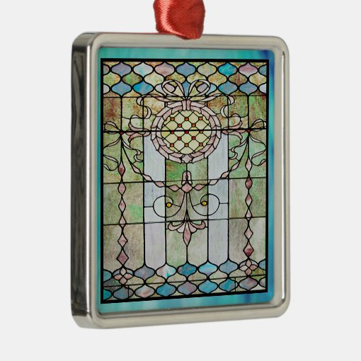 Art Deco Stained Glass 4 Metal Ornament | Zazzle