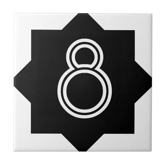 Art Deco Star Number Tile | Zazzle