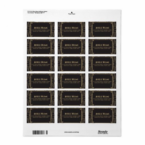 Art Deco Style Address Labels | Zazzle