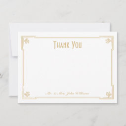 Art Deco Style Flat Thank You Note Card | Zazzle