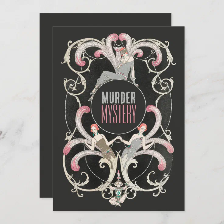 Art Deco Style, Murder Mystery Birthday Party Invitation | Zazzle