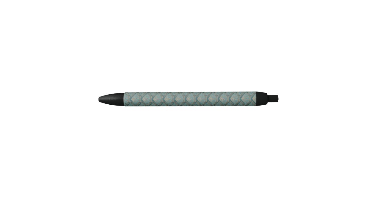 Art Deco style pattern in teal blue color Pen | Zazzle