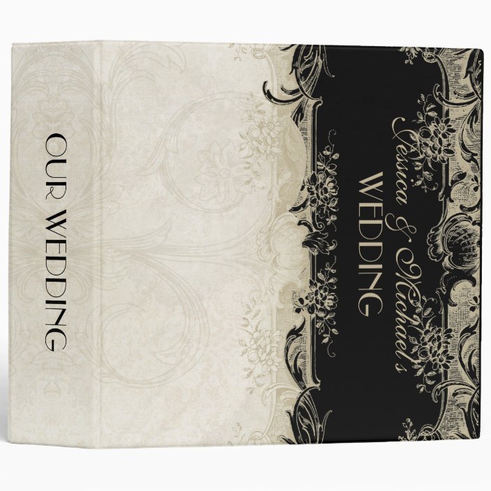 Art Deco Style Peacock Black n Cream Vintage Lace Binder | Zazzle.com