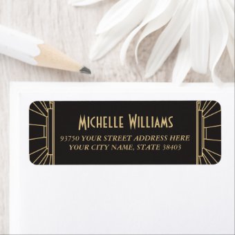 Art Deco Style Return Address Labels | Zazzle