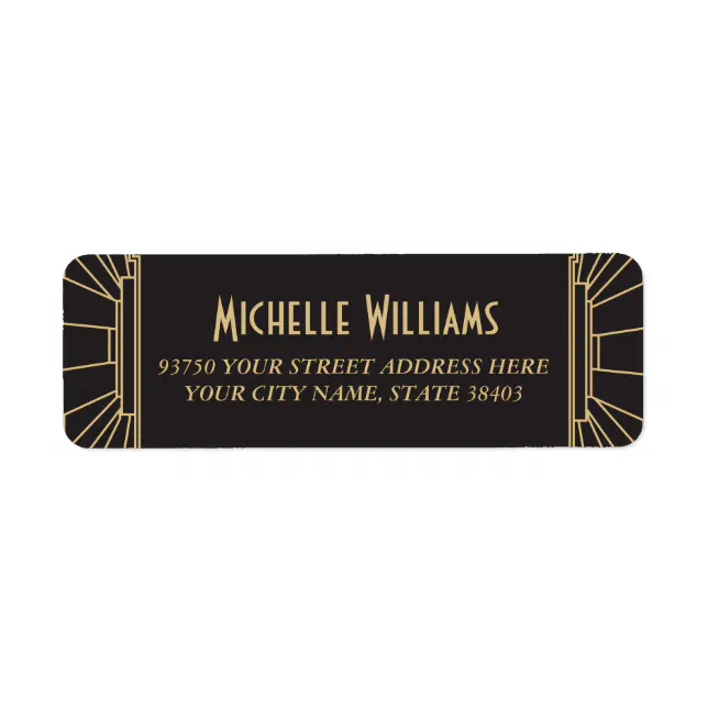 Art Deco Style Return Address Labels | Zazzle
