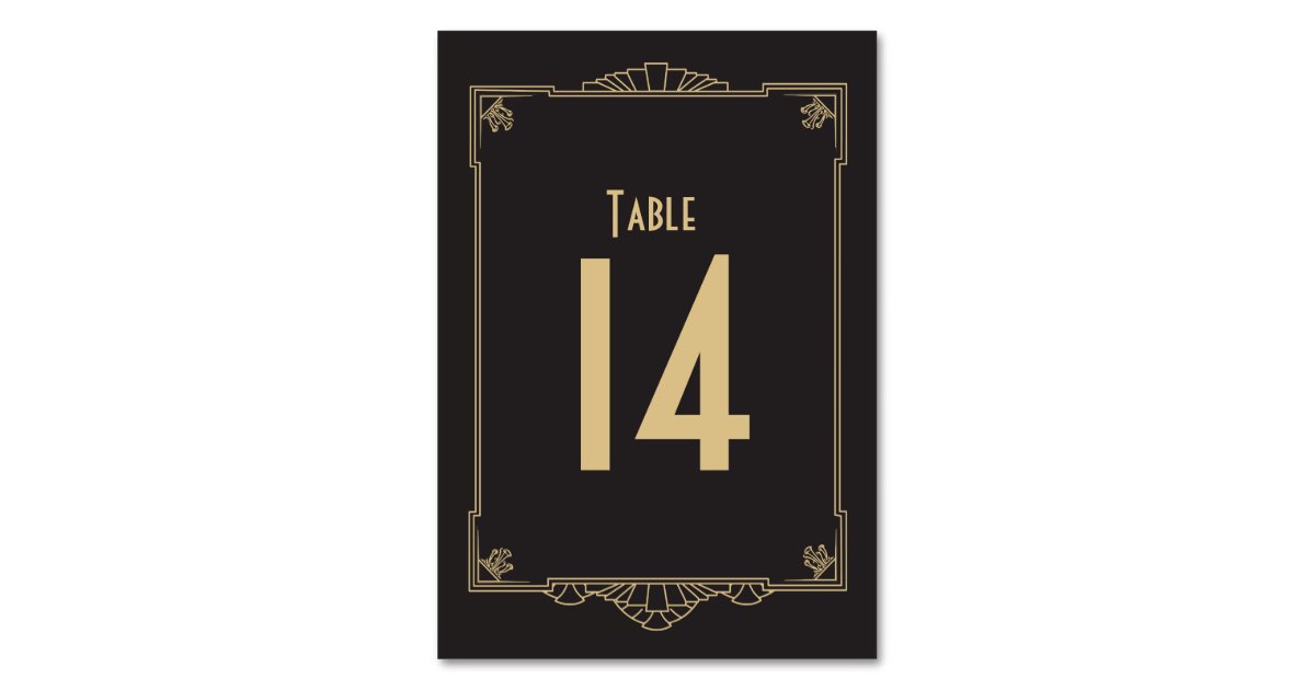 Art Deco Style Table Number | Zazzle