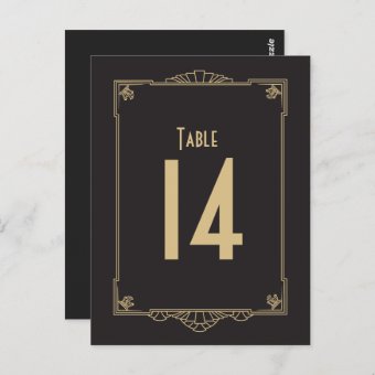Art Deco Style Table Numbers | Zazzle