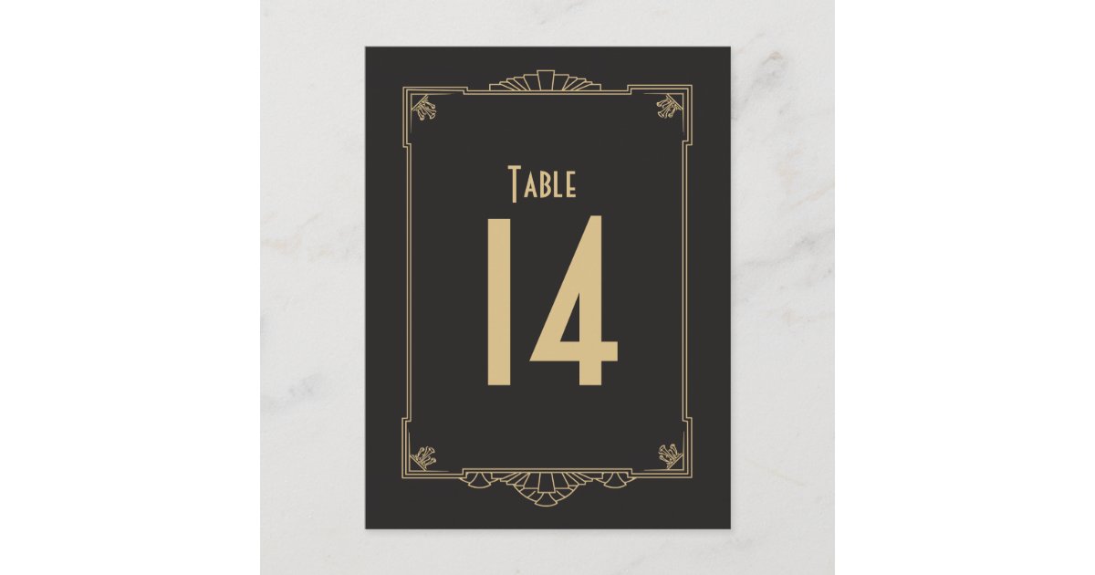 Art Deco Style Table Numbers | Zazzle
