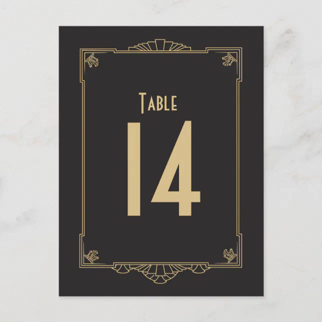Art Deco Style Table Numbers | Zazzle