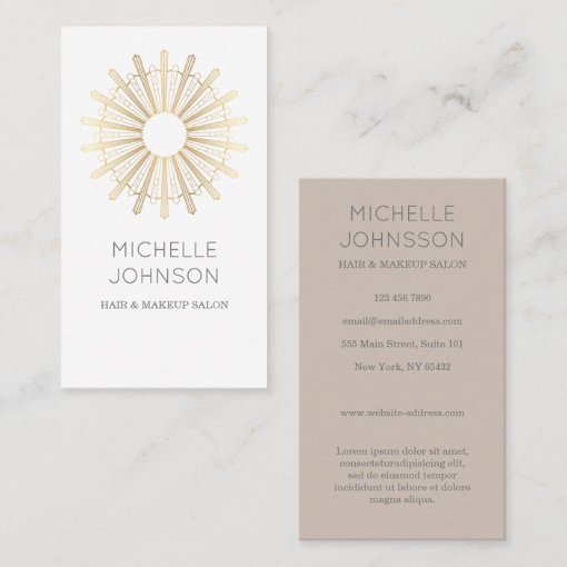 Art deco sun business card | Zazzle