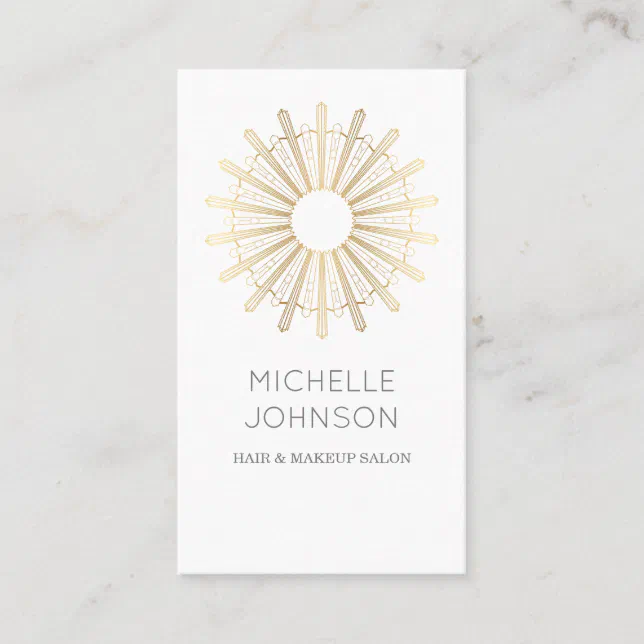 Art deco sun business card | Zazzle