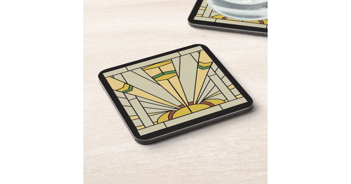 Art Deco Sunshine Drink Coaster | Zazzle