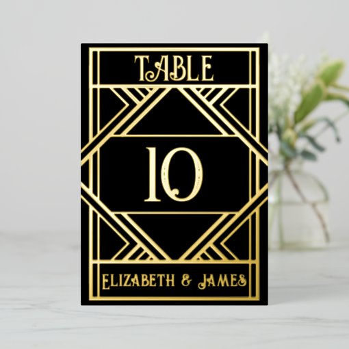 Art Deco Table Number | Zazzle