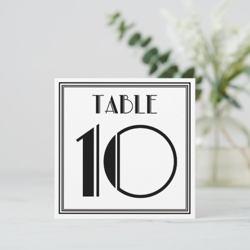 Art Deco Table Number 10 | Zazzle