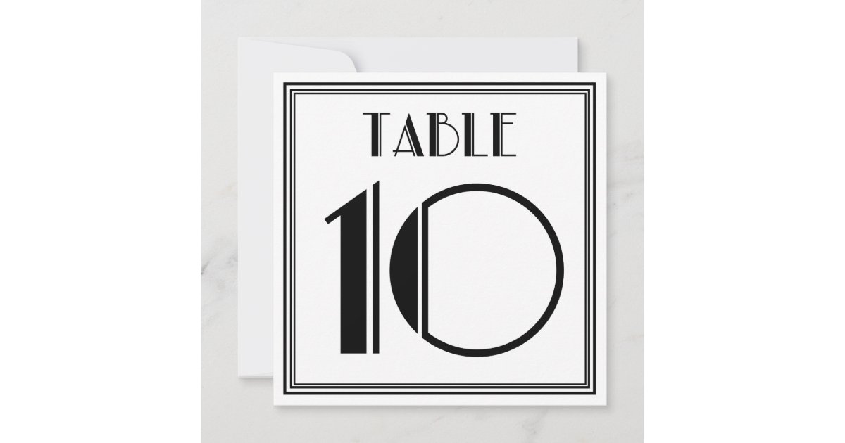 Art Deco Table Number 10 | Zazzle