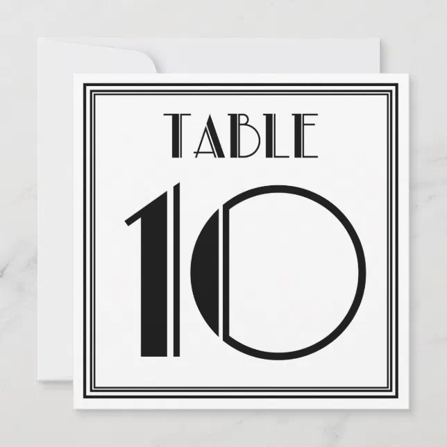 Art Deco Table Number 10 | Zazzle