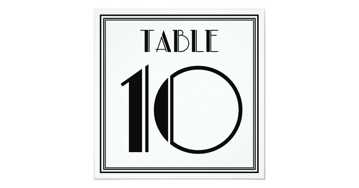 Art Deco Table Number 10 | Zazzle.com