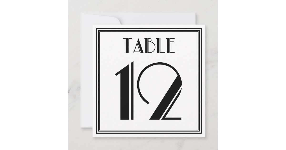 Art Deco Table Number 12 | Zazzle
