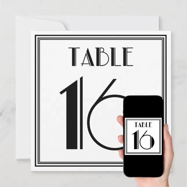 Art Deco Table Number 16 | Zazzle