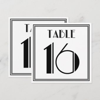 Art Deco Table Number 16 | Zazzle