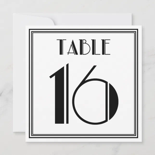 Art Deco Table Number 16 | Zazzle