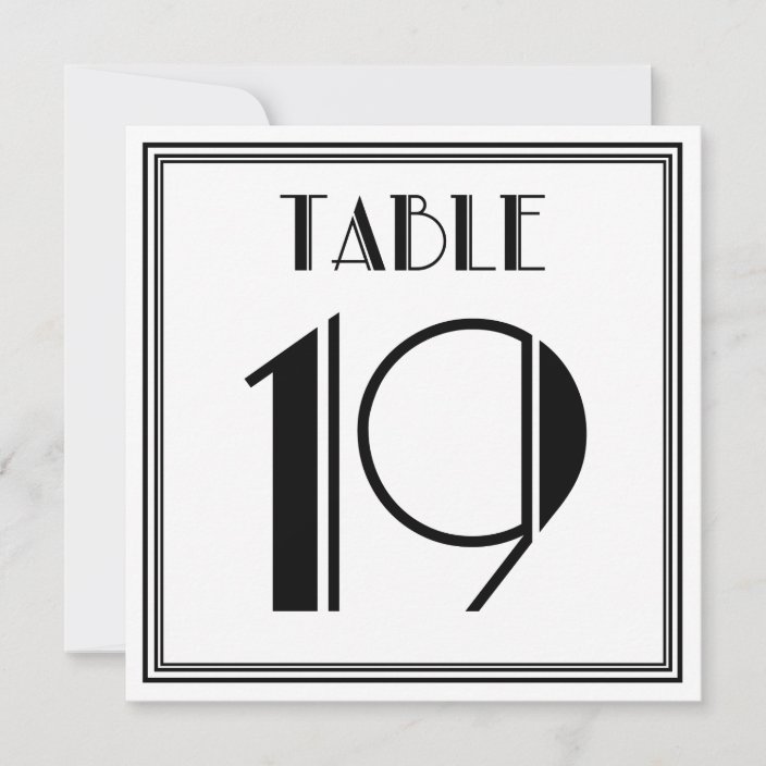 Art Deco Table Number 19 | Zazzle.com