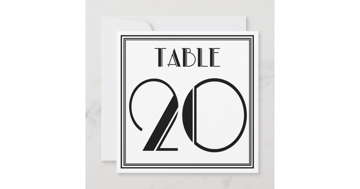 Art Deco Table Number 20 | Zazzle