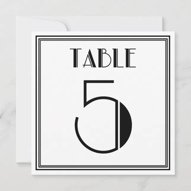 Art Deco Table Number 5 | Zazzle