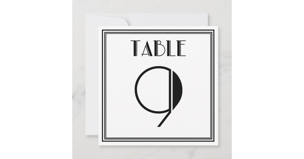 Art Deco Table Number 9 | Zazzle