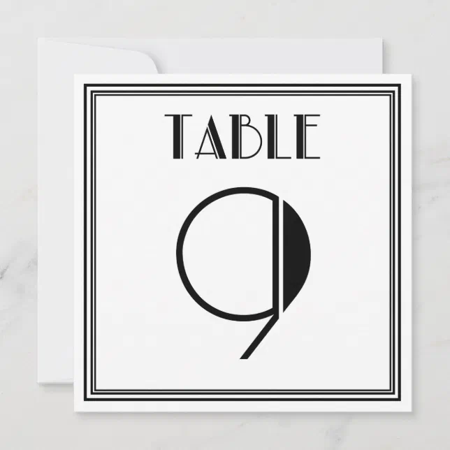 Art Deco Table Number 9 | Zazzle