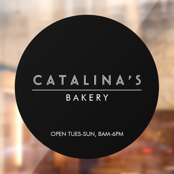 Art Deco Text Bakery, Cafe, Shop Window Cling | Zazzle