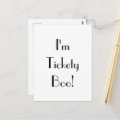 Art Deco Tickety Boo Typography Postcard | Zazzle