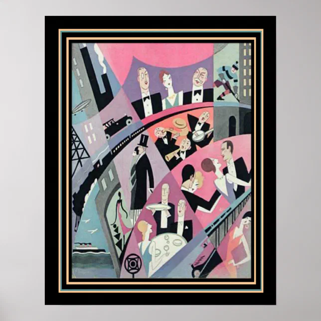 Art Deco Travel/Entertainment Print 16x20 | Zazzle