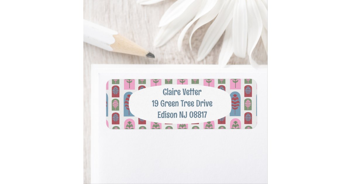 Art Deco Trees Label | Zazzle
