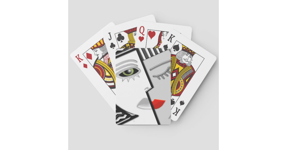 Art Deco Two-Faced Janus Poker Cards | Zazzle