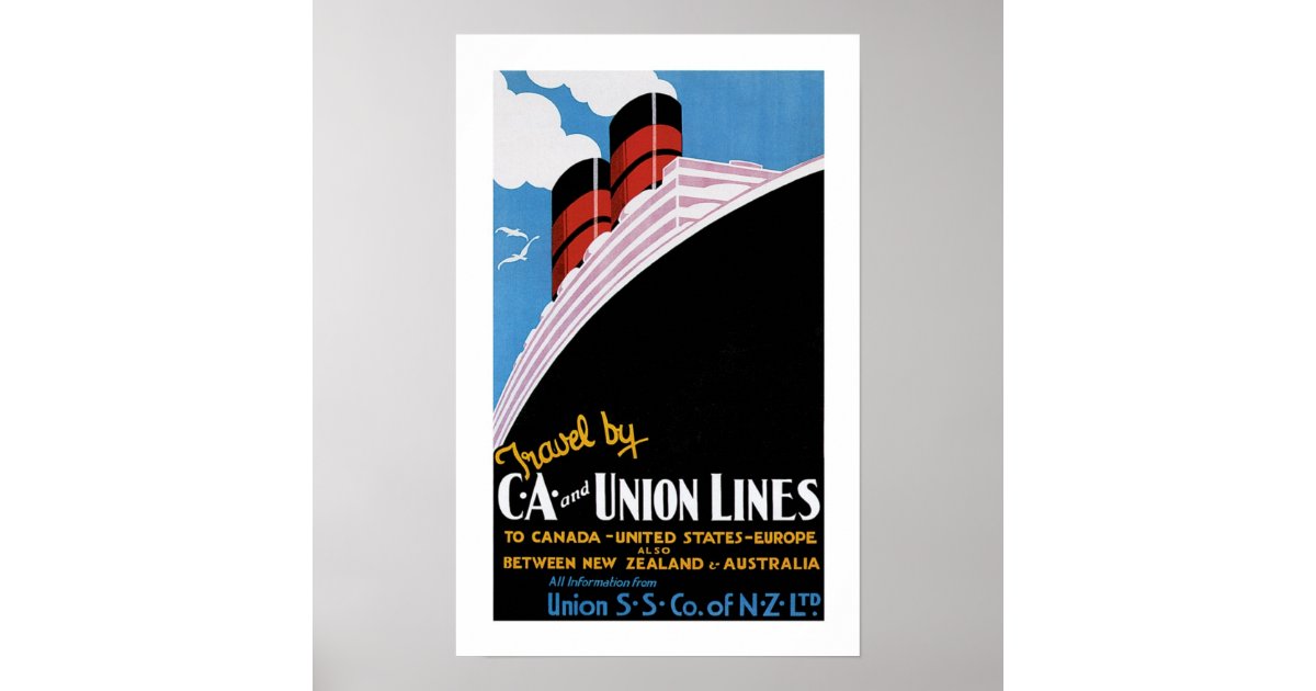 Art Deco Union Lines Poster | Zazzle