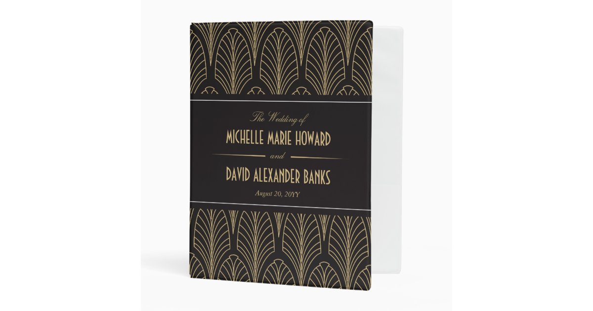 Art Deco Wedding Mini Binder | Zazzle