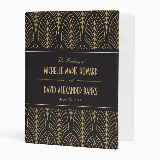 Art Deco Wedding Mini Binder | Zazzle