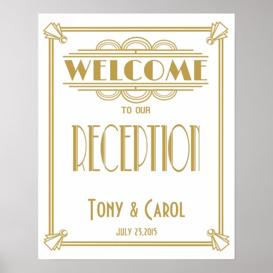 Art Deco Welcome to our Reception print | Zazzle.com